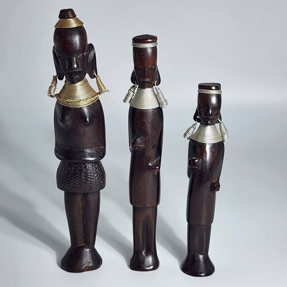 Unbranded | Accents | Vintage Kenyan African Wood Metal Figures Hand ...